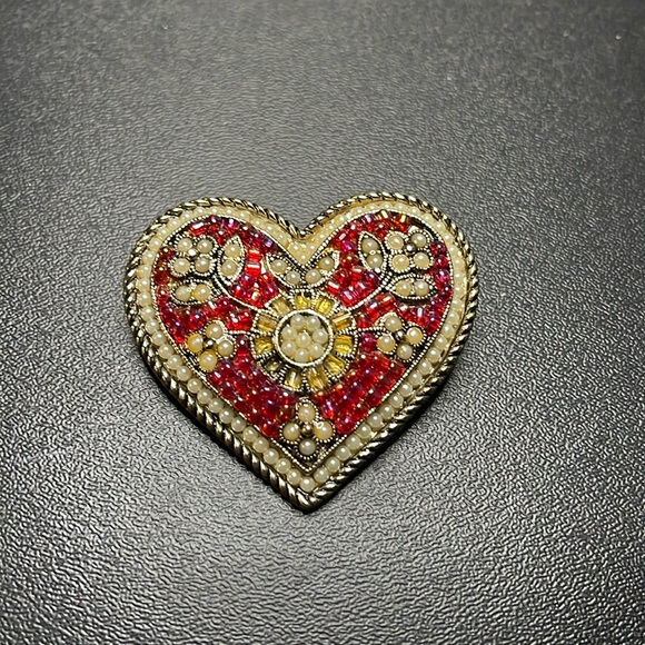 LC Lauren Conrad | Jewelry | Rare Lauren Conrad Beaded Mosaic Heart ...
